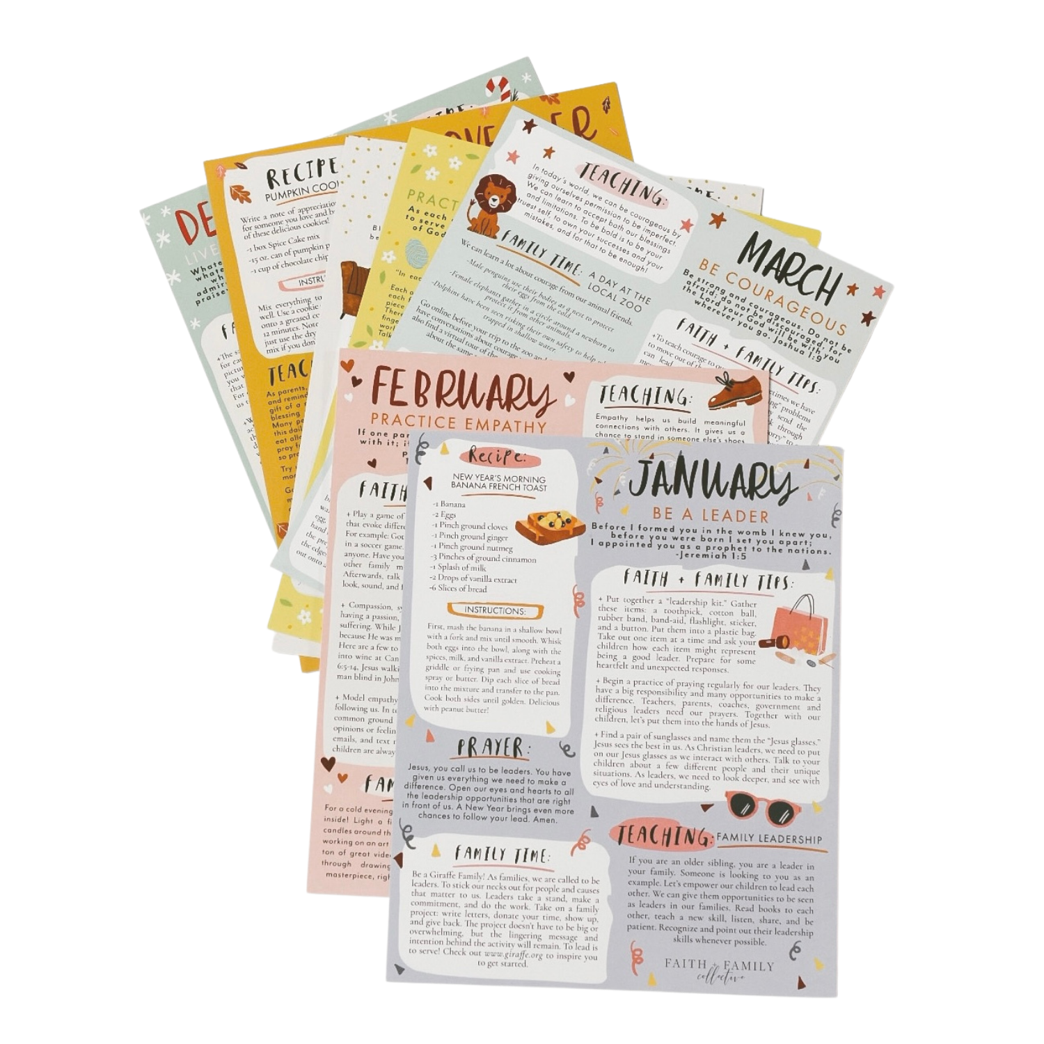 Monthly Calendar Set - Virtues and Values (PDF) – FaithandFamilyCollective